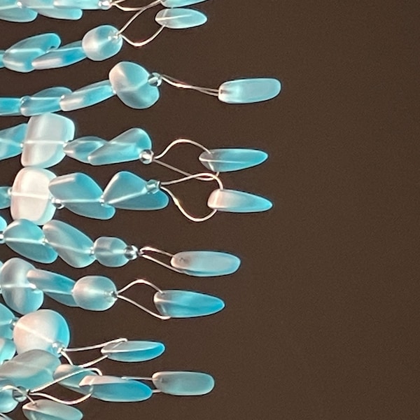 Transitional Beach Glass Sea Glass Chandelier Lighting Ceiling Fixture ...