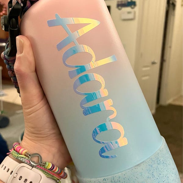 Neon Rainbow Name Decal/custom Decals/yeti Cooler Decal Stickers/custom ...