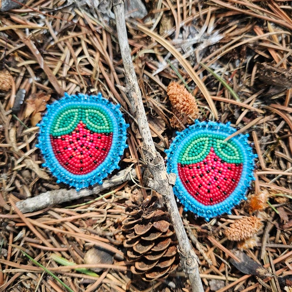 Métis/indigenous Made Beaded Earrings/authentic/sparkly/heart/handmade ...