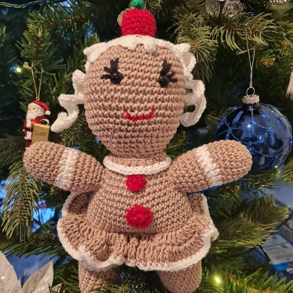 Gingerbread Girl, Christmas Doll, Gingerbella, Christmas Ornament ...