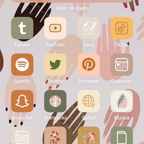 Boho Aesthetic iPhone App Icons, Boho Ios 14 App Icon Pack, Neutral ...