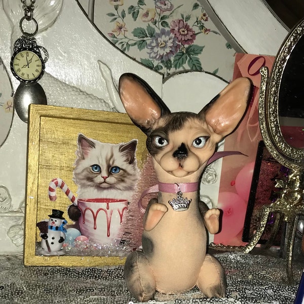Sphinx Cat Doll. Hairless Sphynx Cat Toy. Hairless Cat. Cat Figurine ...