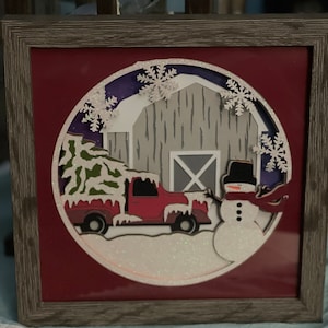 Winter Scene Shadow Box Svg, Shadow Box Svg, Christmas Shadow Box Svg ...