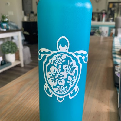 Turtle Hibiscus Flower Decal, Available in Many Sizes and Colors ...