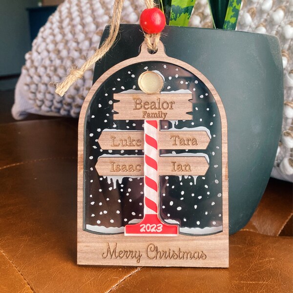 North Pole Family Ornament Laser SVG, Christmas Ornaments SVG, Family ...