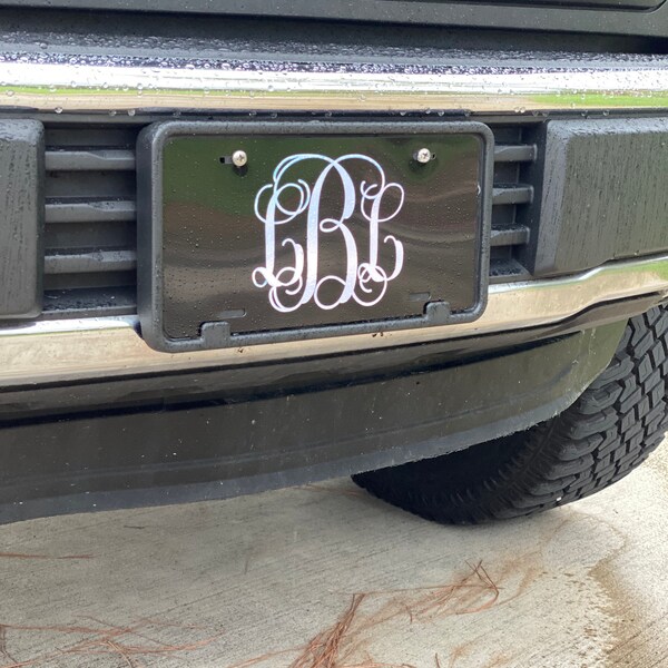 Holographic Monogram Front License Plate - Etsy