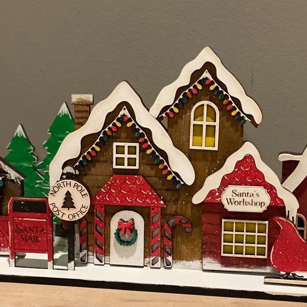 Standing Christmas Houses Santa's Village File SVG, Glowforge ...