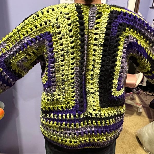 Nocturne Hexagon Cardigan Crochet Pattern: Goth Witch Cottagecore (PDF ...