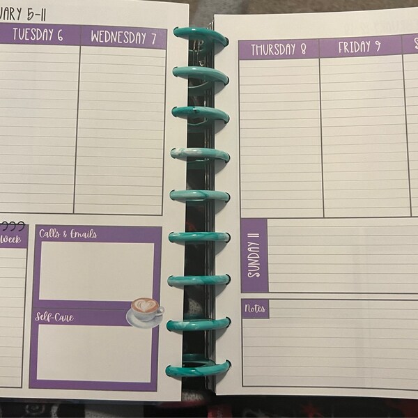 Undated Hourly Planner Inserts for Classic 9 Disc Planners Monday to ...