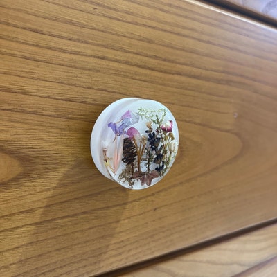 Square Honey Knobs With Dried Grass Transparent Handles Fit - Etsy