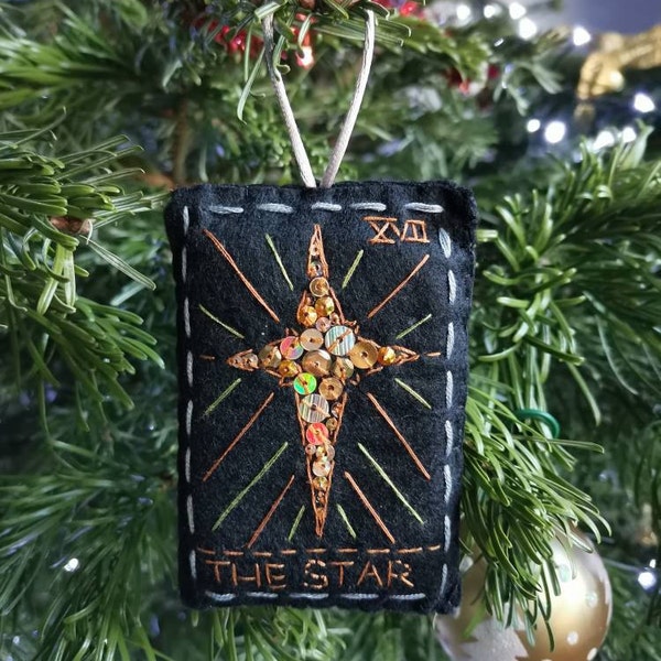 Handmade Felt Tarot Card Ornaments. Hand Embellished Embroidered, the ...