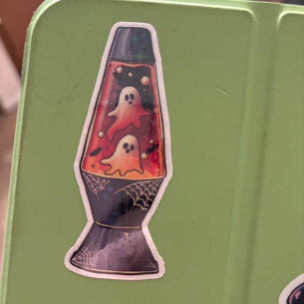 Spooky 70s Lava Lamp Halloween Sticker | Holographic Creepy Artwork ...