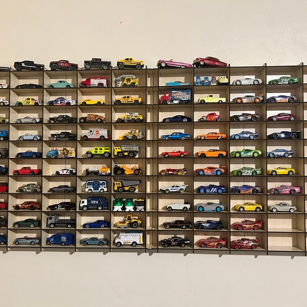 1:64 Toy Car Wall Shelf, Hotwheels, Matchbox Compatible Display Case ...
