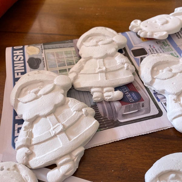 Christmas Ornaments - Ready to Paint Plaster - Set of 6 - Reindeer ...