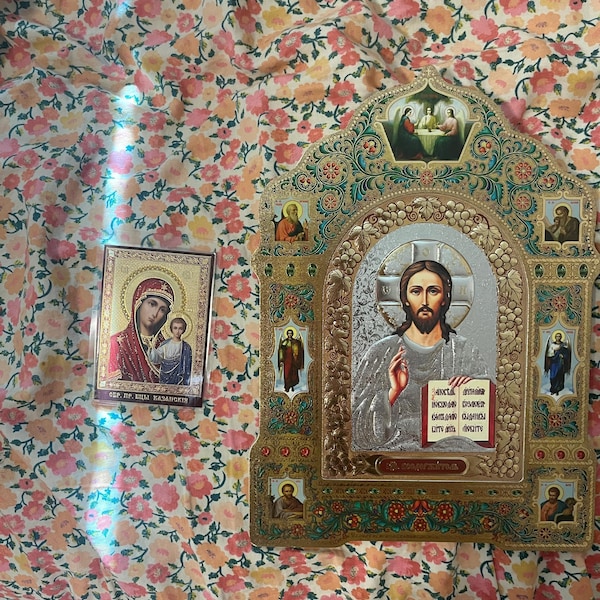 Icon Laminated Orthodox Icons Mother of God Lord Jesus Christ Saint ...