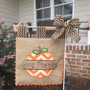 Burlap Garden Flag Celebrate Fall Custom Pumpkin Applique Embroidery - Etsy