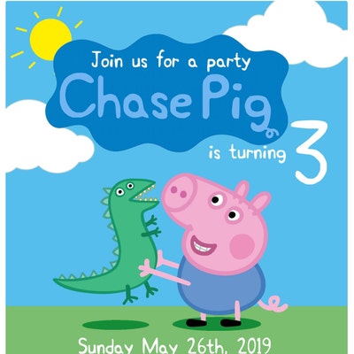Peppa Pig Invitation Peppa Pig Birthday George Pig - Etsy
