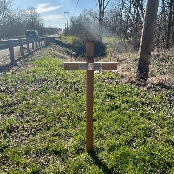 Oak Memorial Cross, Grave Marker, Grave Cross, Wooden Cross, Memorial ...