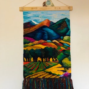 Handmade Tapestry Majestic Mountains Wall Decor Weaving Landscape Wall ...