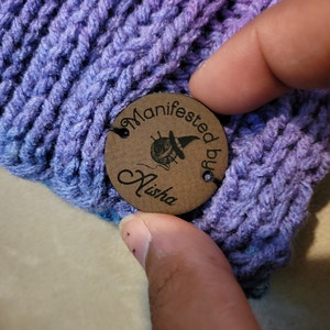 1.25 Round Vegan Leather Knitting Labels Custom - Etsy