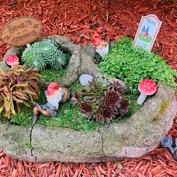 Beware of the Gnomes Sign | Fairy Garden Sign | Fairy Garden Accessory ...
