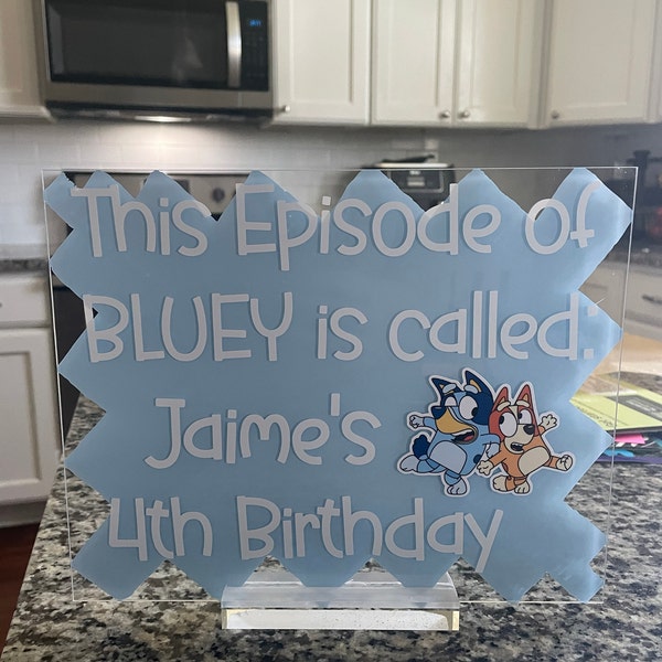 Bluey Birthday Party Welcome Sign, Kid's Party Sign, Bluey Dog Birthday ...