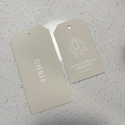PRINTED Monogram Tags Wedding Monogram Tags Welcome Tags - Etsy
