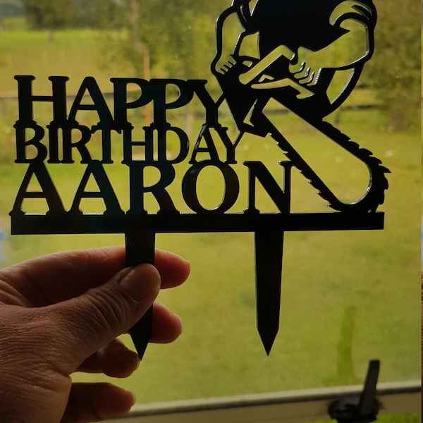Lumberjack Birthday Cake Topper, Woodworker Cake Topper, Chainsaw Cake ...
