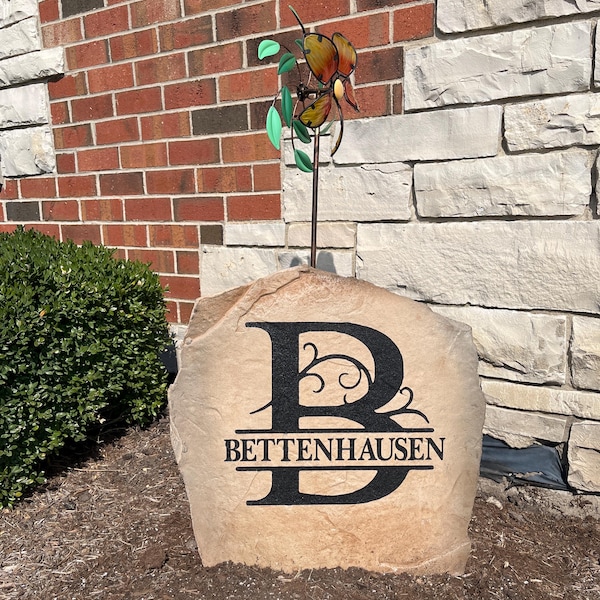 Personalized Monogram Name Rock - Engraved Stone - Custom Personalized ...