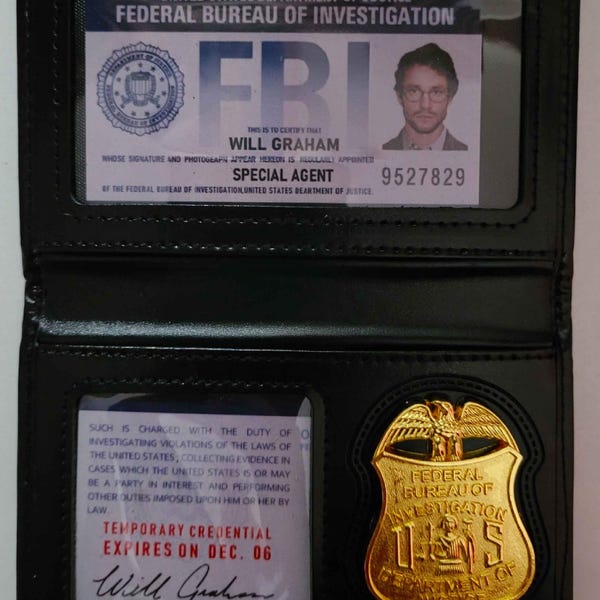 Hannibal TV Show ID Card Holder Leather Wallet With Metal Badge Wallet ...