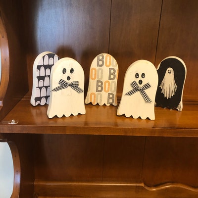 Set of 3 Unfinished Wood Ghost Cut Outs Made From 3/4 Pine / Halloween ...