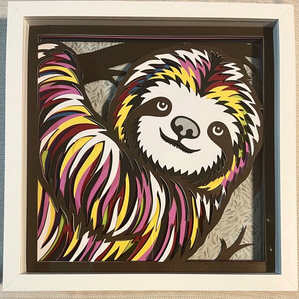 Sloth 3D Layered SVG for Cardstock/ Colorful Sloth Multilayer Cardstock ...