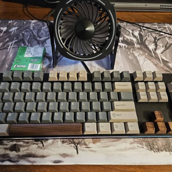 Hand Carved 108 Key Walnut Themed Keycap Gift Set - Natural Aroma ...