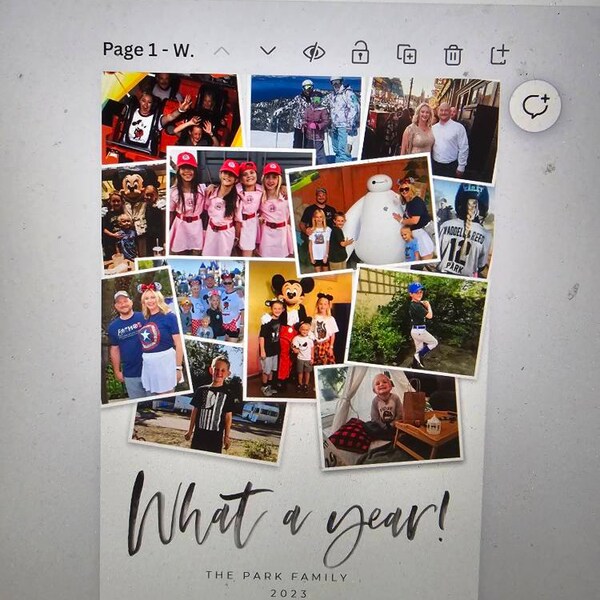 Year in Review Christmas Card Template Canva & Photoshop, Family Year ...