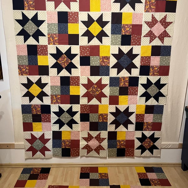 Diamond Star Quilt Block PDF Pattern With Youtube Video // Learn to ...