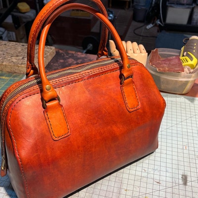 Bag Pattern Leather DIY Pdf Download Boston Bag Video Tutorial - Etsy