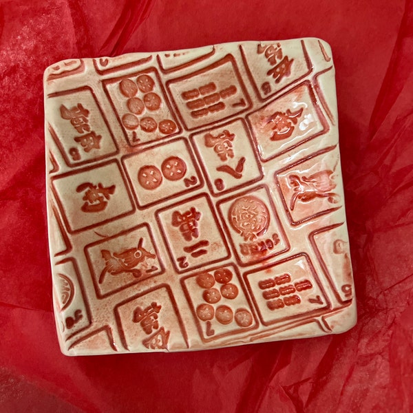 Mahjong Dish Mahjong Pottery Mahjong Plate Mahjong Gift - Etsy