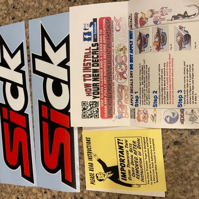 2 SICK Racing Vinyl Graphic 9'' Decals Car Civic SI JDM Turbo Rims ...