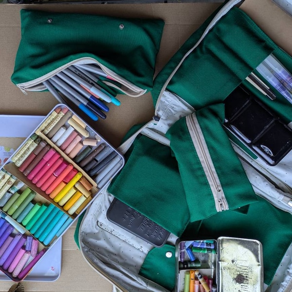 Canvas Zipper Notebook Cover for A4 Spiral Notebook, Zippered Organizer ...