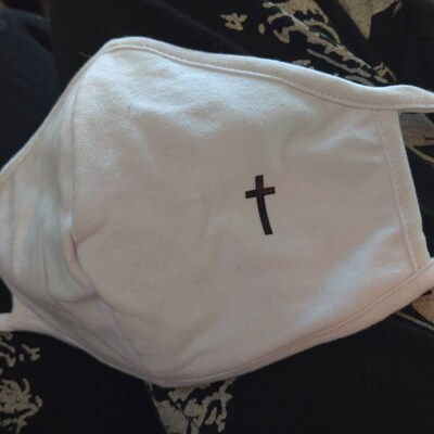 Cross Face Mask,christian Face Mask,washable Face Mask,baptism Gift ...