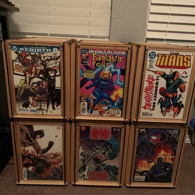Three, Comic Book Storage Boxes Includes a Plexiglass End Frame to ...