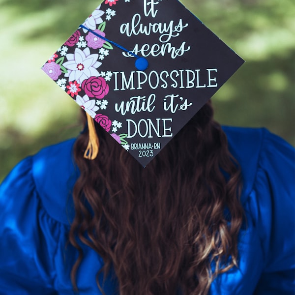 Grad Cap Topper Graduation Gift Tassel Custom Grad Quote Grad Cap ...