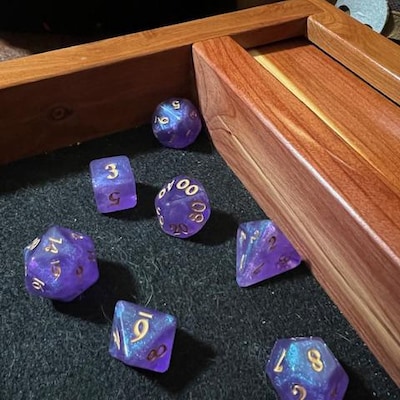 Rainbow Sparkle Dice Set Multicolored Glitter Layer , Translucent With ...