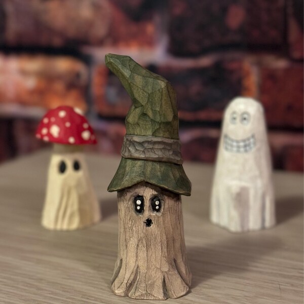 Folk Art Wood Goblin | Goblin Wood Carving | Goblincore Decor | Wooden ...