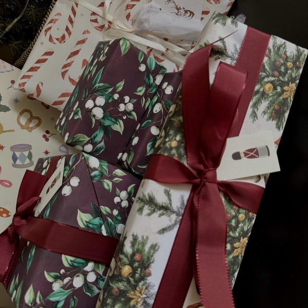 Block Print Wrapping Paper - Premium Gift Wrap, Block Print Collection ...