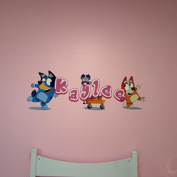 Blue Custom Name, Wall Decal,wall Sticker,color Bricks, Wall Art Peel ...