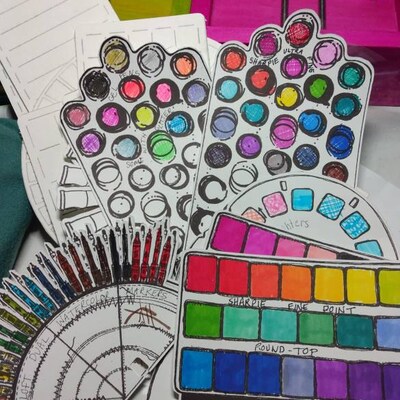 Watercolor Swatch Cards Color Mixes Art Supply Dex / Rolodex ...