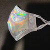 Reflective Disco Rave Face Mask, Festival Rainbow Iridescent Dressy ...