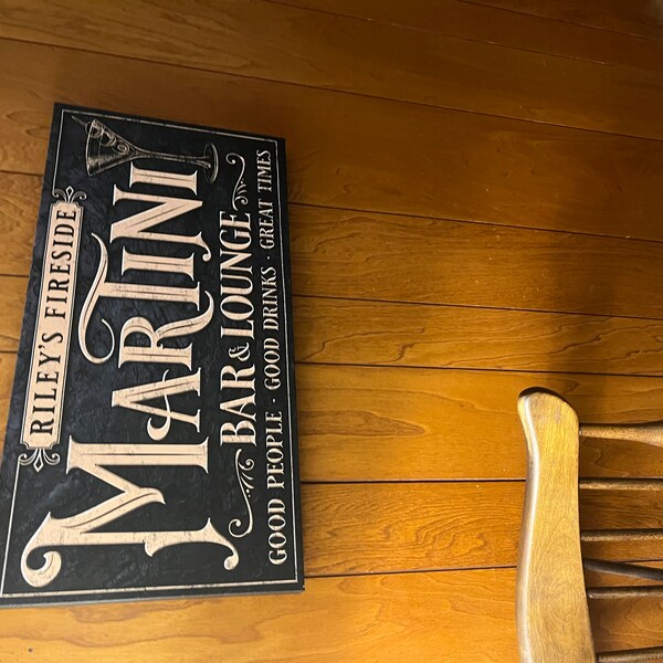 Martini Bar and Lounge Personalized Sign Cocktail & Personalized Name ...