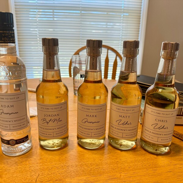 Groomsmen Proposal Label, Custom Groomsman Whiskey Proposal Gift Box ...